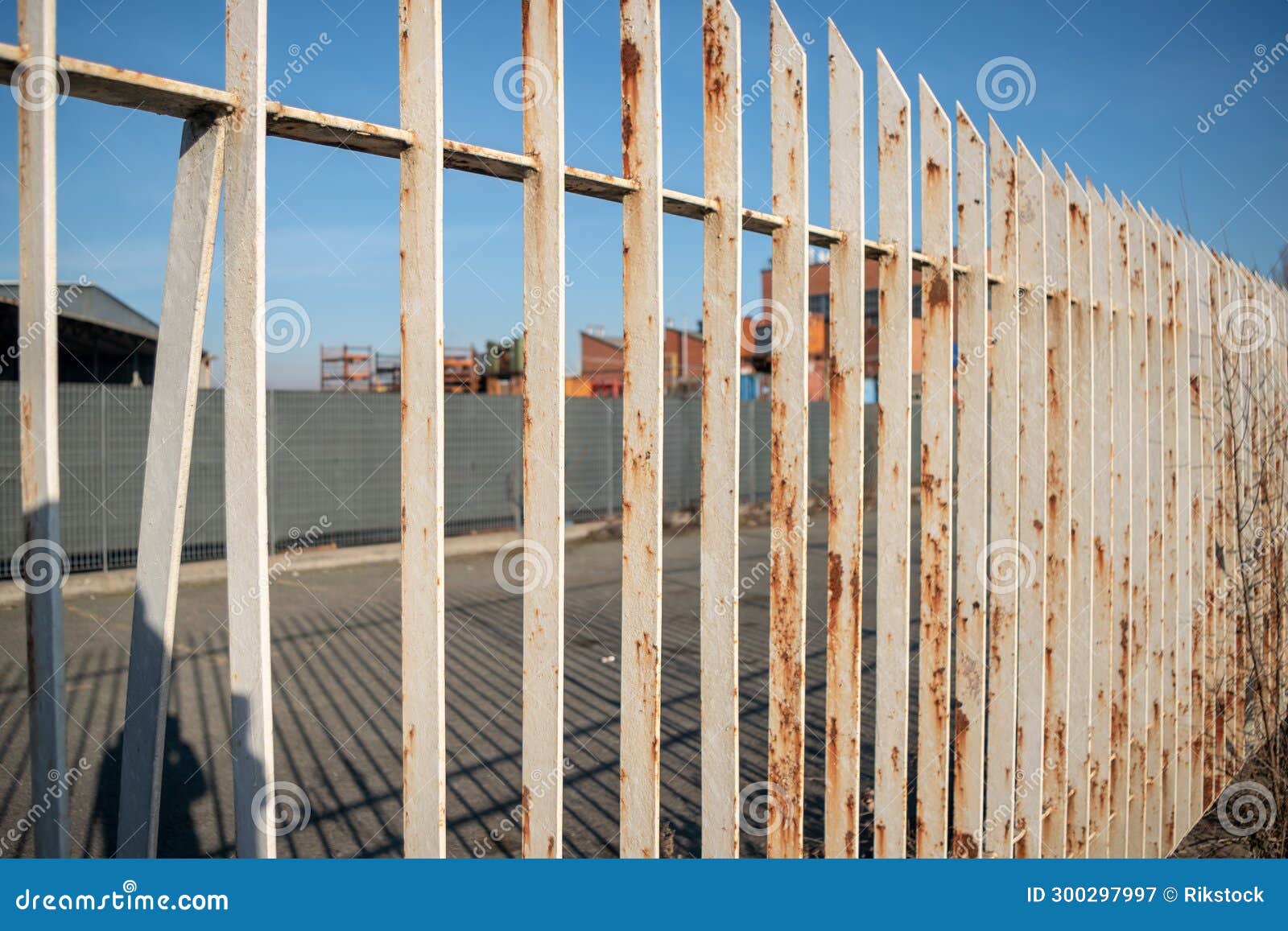 Rusty Gate, Border of Different States with Steel Elements. it is ...