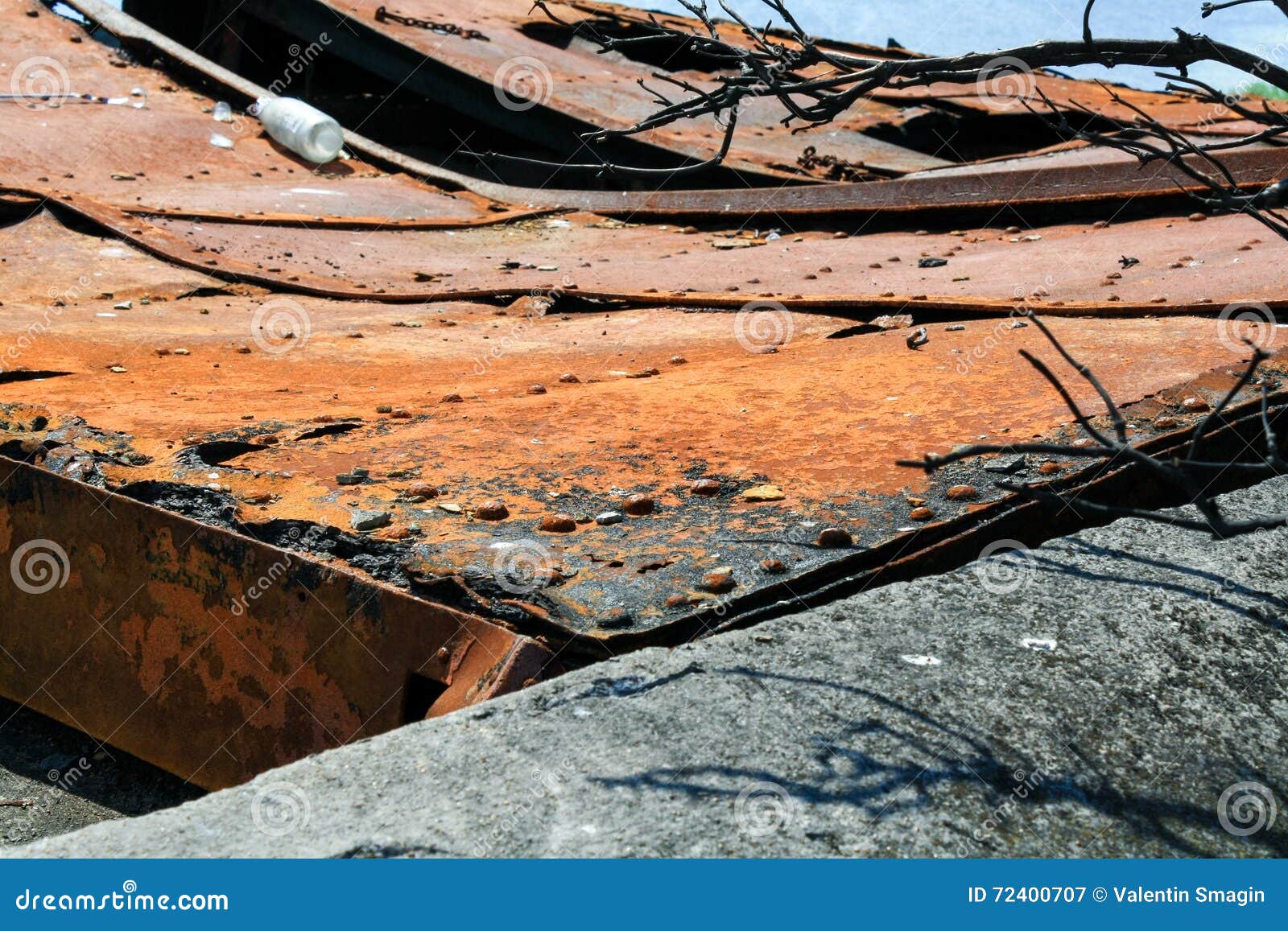 Rusty Gate Studded Twisted Sheet Metal. Stock Image - Image of abstract ...