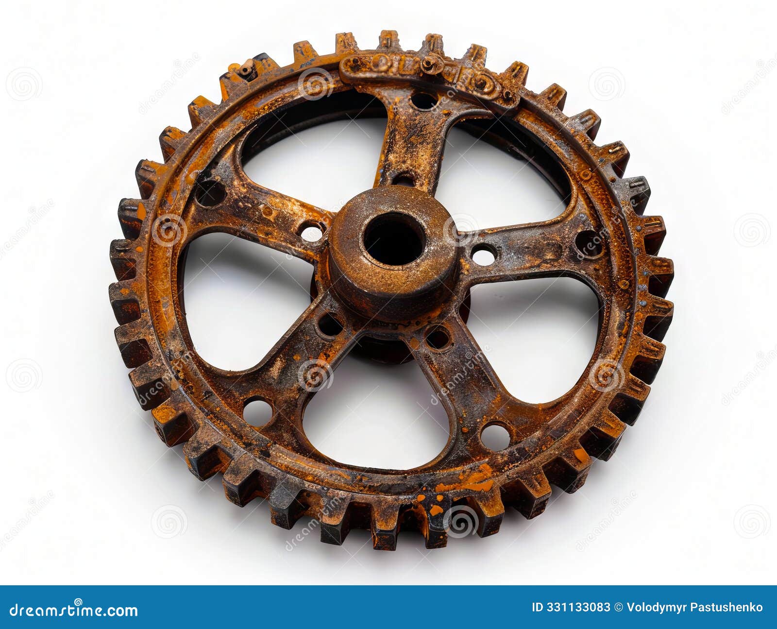 A Rusty Gear Wheel on a White Background Stock Image - Image of ...