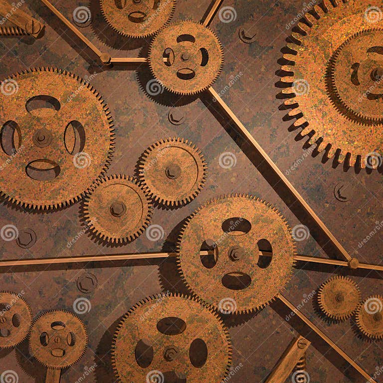 Rusty Gears stock illustration. Illustration of invent - 13404341