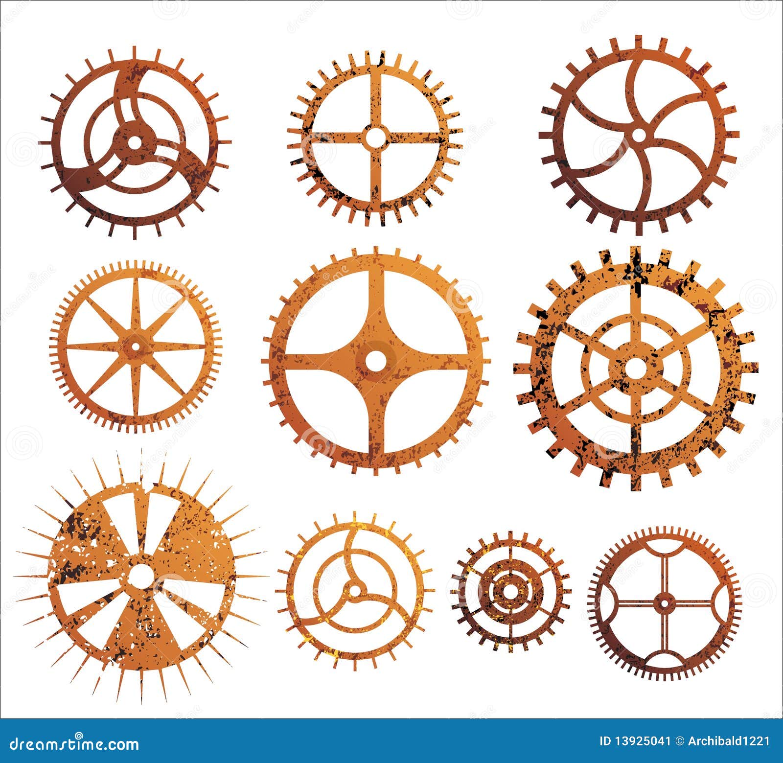 Rusty gears stock vector. Illustration of engineering - 13925041