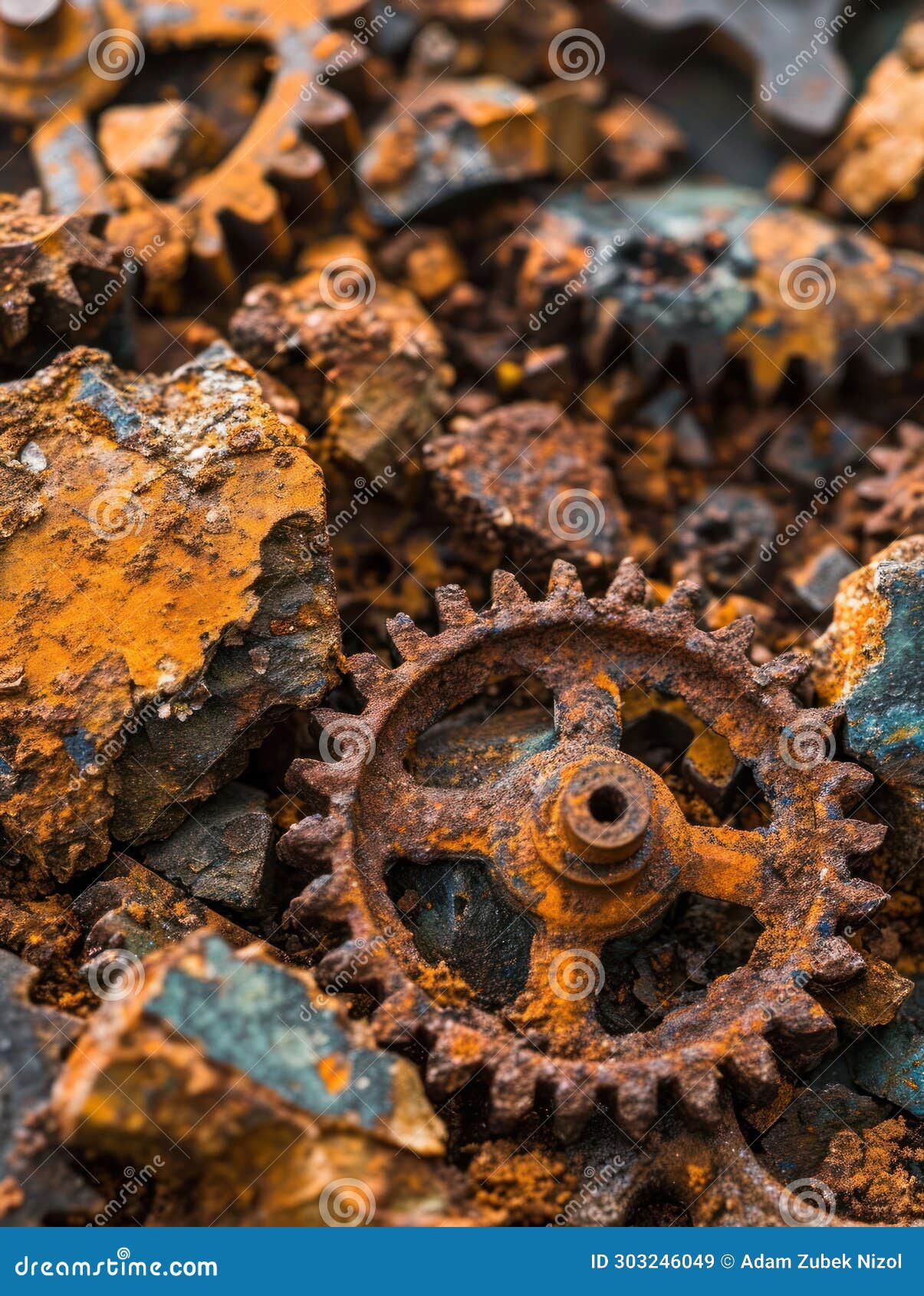 Rusty Gears and Cogs Close-up Stock Illustration - Illustration of ...