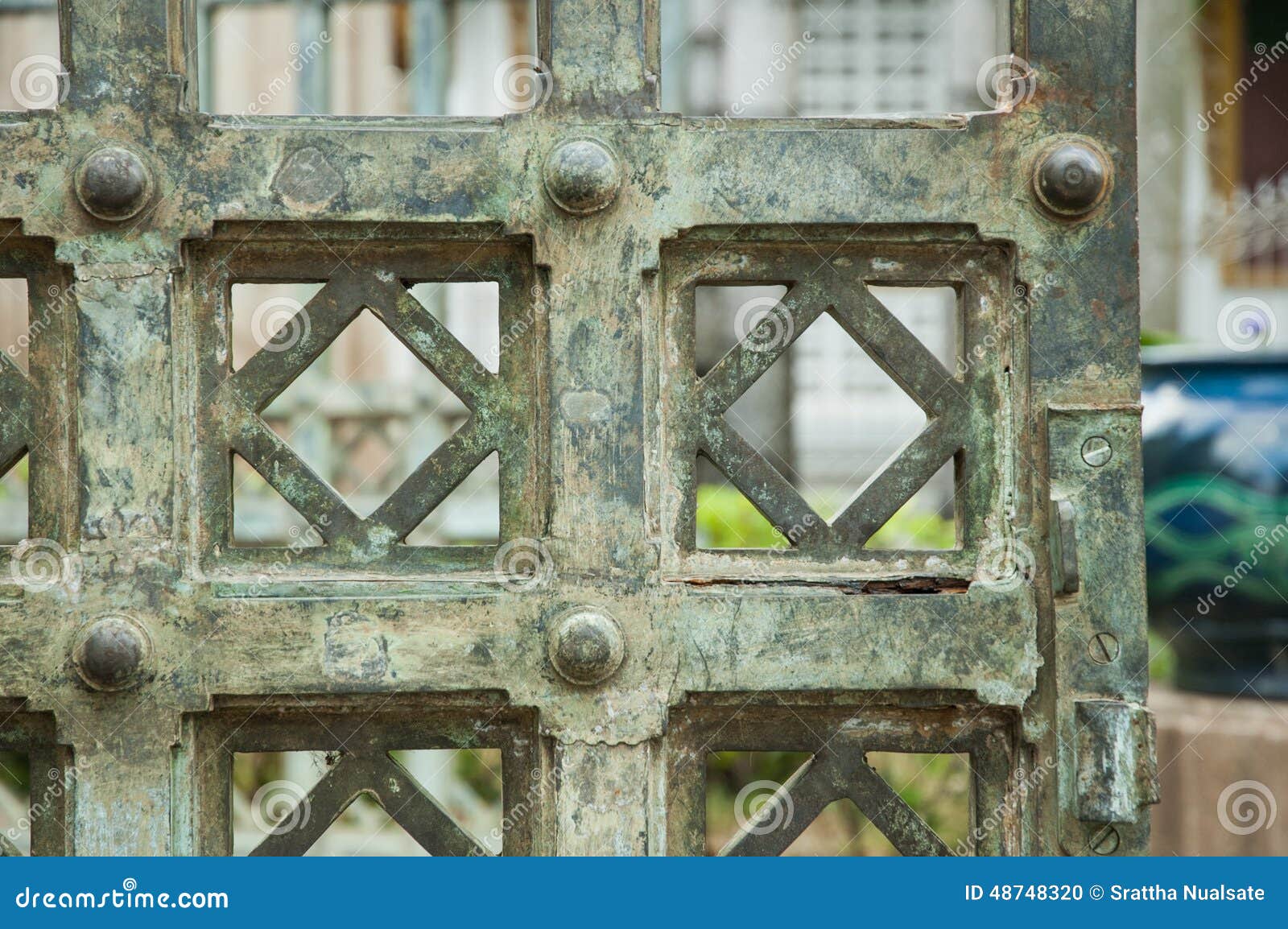 Rusty Green Iron Gates in the Park Stock Photo - Image of rust, ornate ...