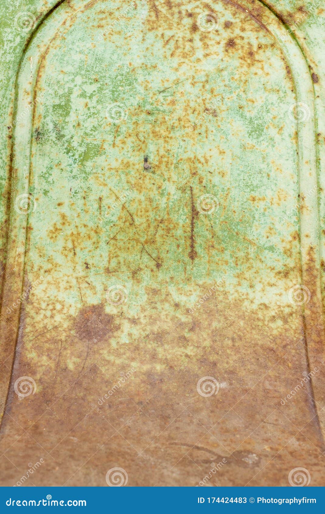 Rusty Green Painted Iron Surface with Recessed Arch Design for ...