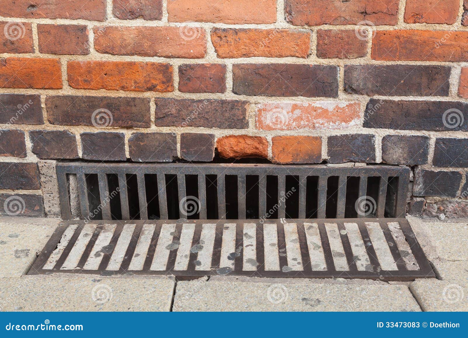 Rusty grill or air vent stock image. Image of brick, drainage - 33473083
