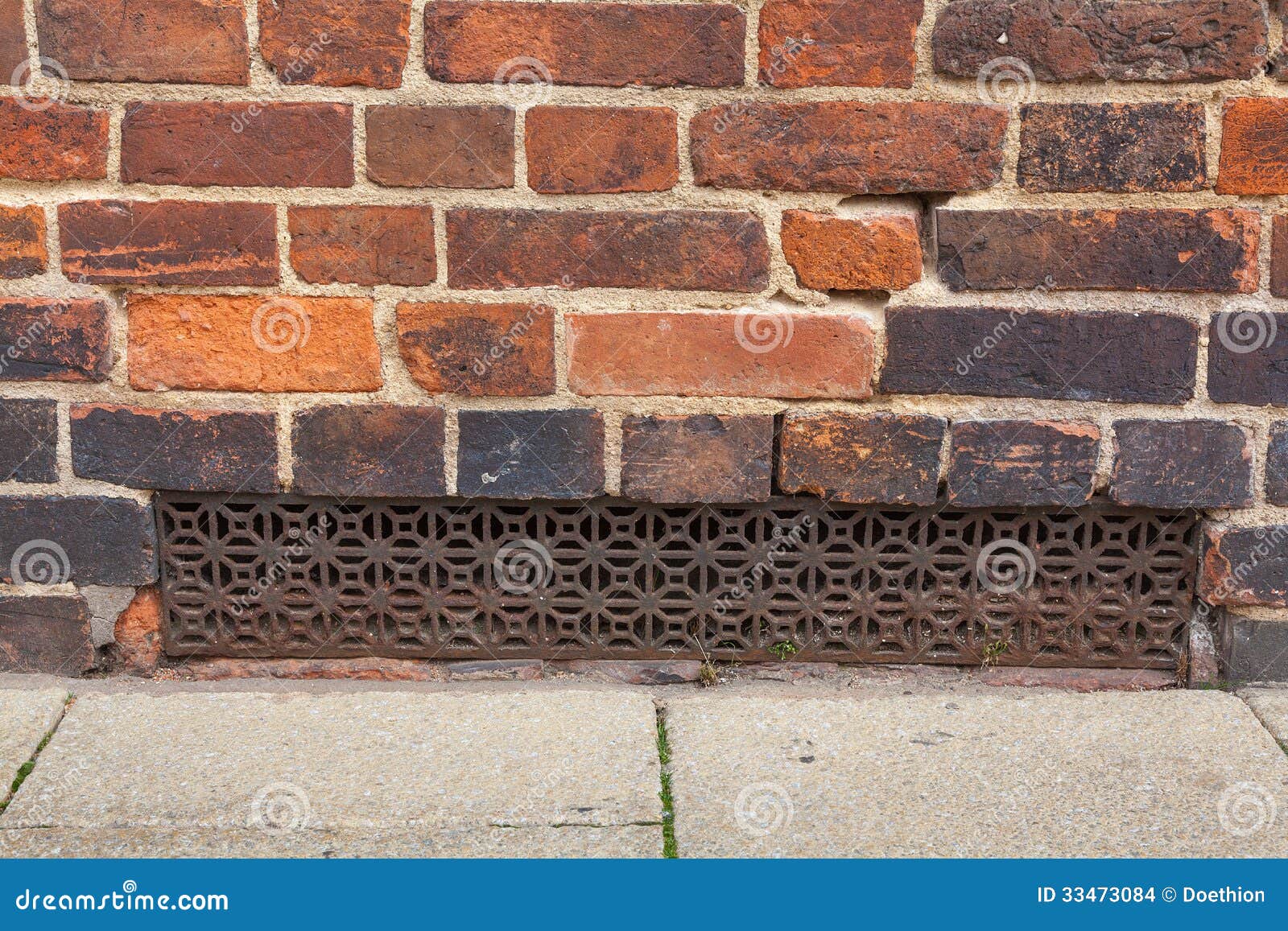 Rusty grill or air vent. stock photo. Image of sidewalk - 33473084