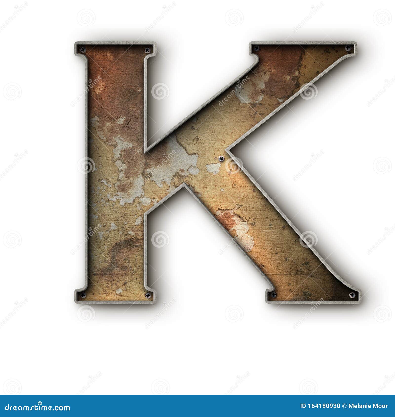 Rusty Grunge Alpha K stock illustration. Illustration of sepia - 164180930
