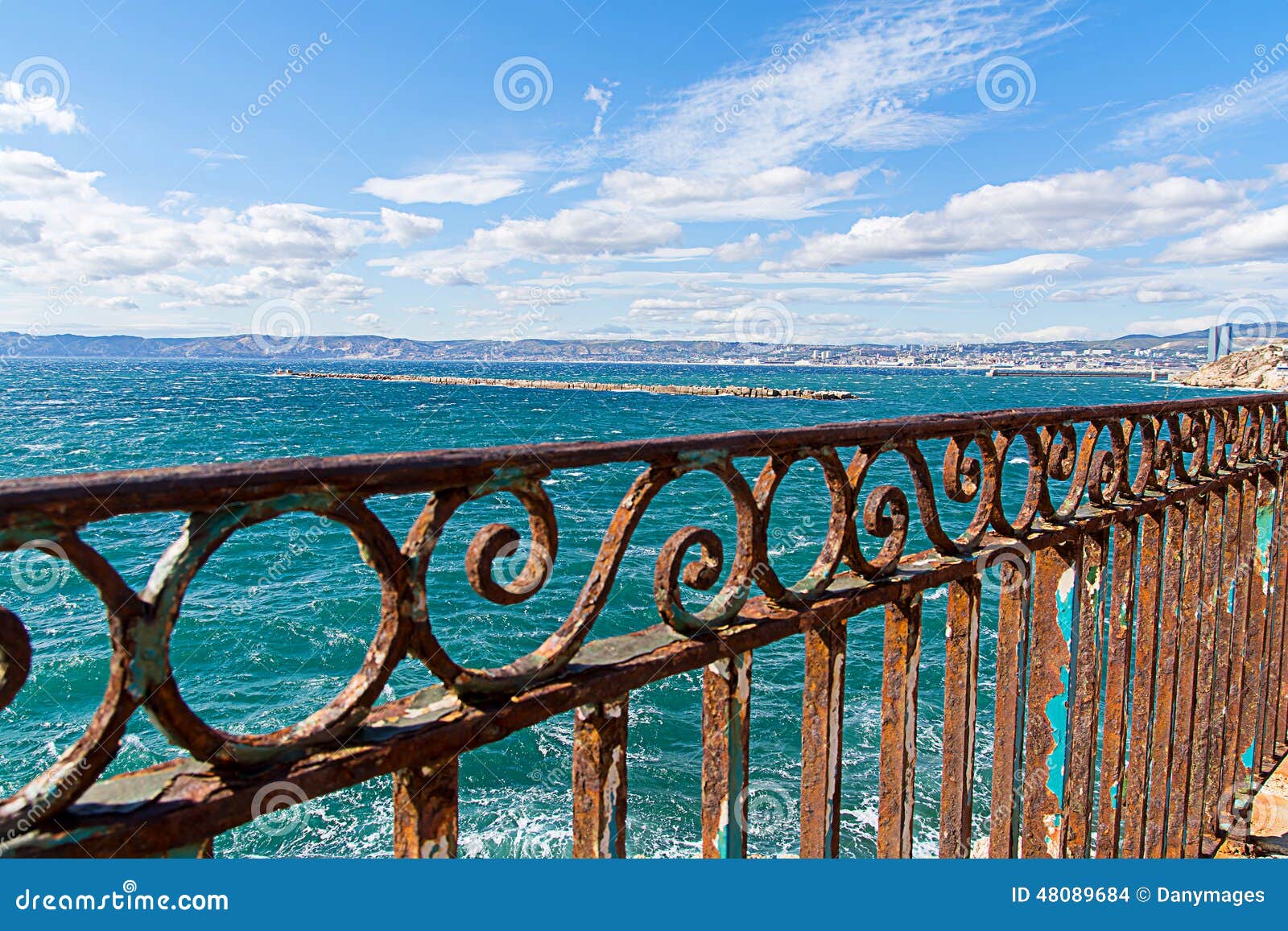 Rusty guardrail stock photo. Image of guardrail, side - 48089684