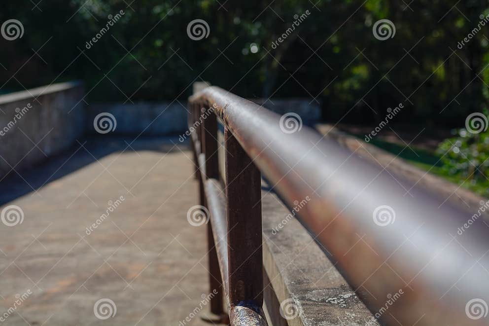 Rusty handrail in closeup stock image. Image of effect - 99050619