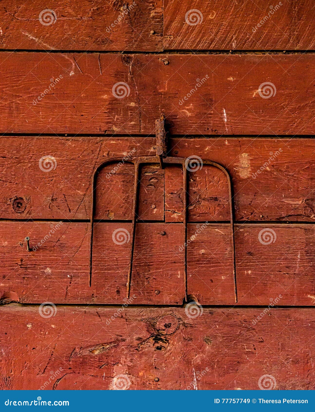 Rusty Hay Fork on the Barn Wall Stock Image - Image of ranch ...