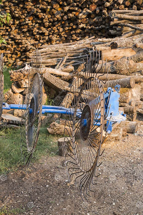 Rusty hay rack stock photo. Image of ground, plow, implement - 228123462