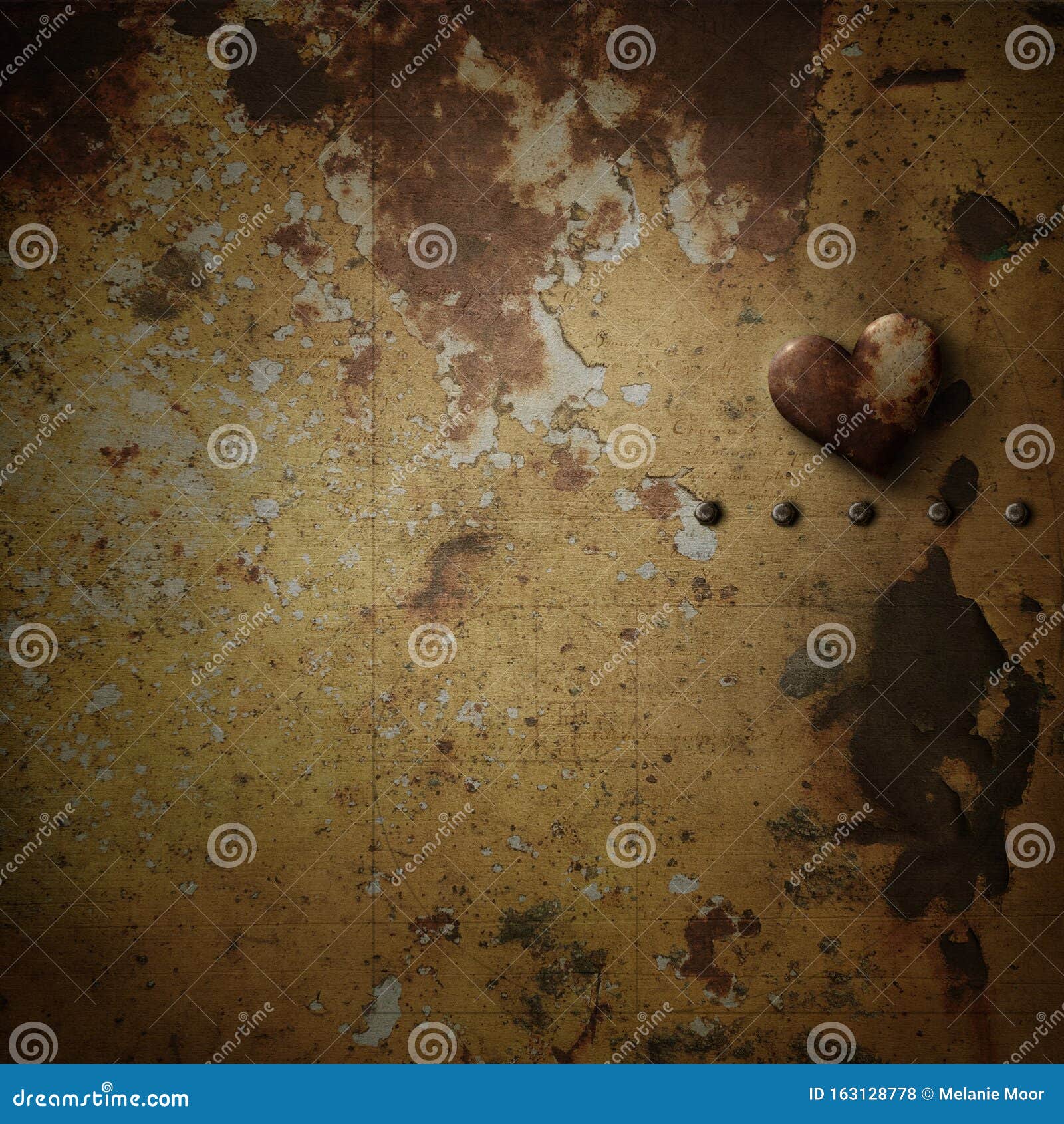 Rusty Heart on Rusty Background Stock Illustration - Illustration of ...
