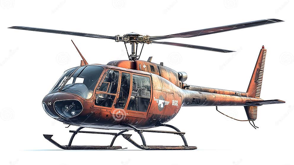 Rusty Helicopter 3D Render stock illustration. Illustration of blades - 349070391