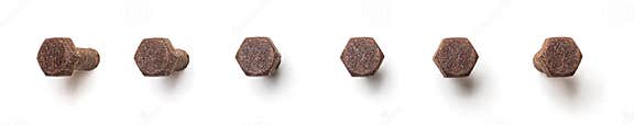 Rusty Hex Bolt from Different Perspectives on a White Background Stock ...