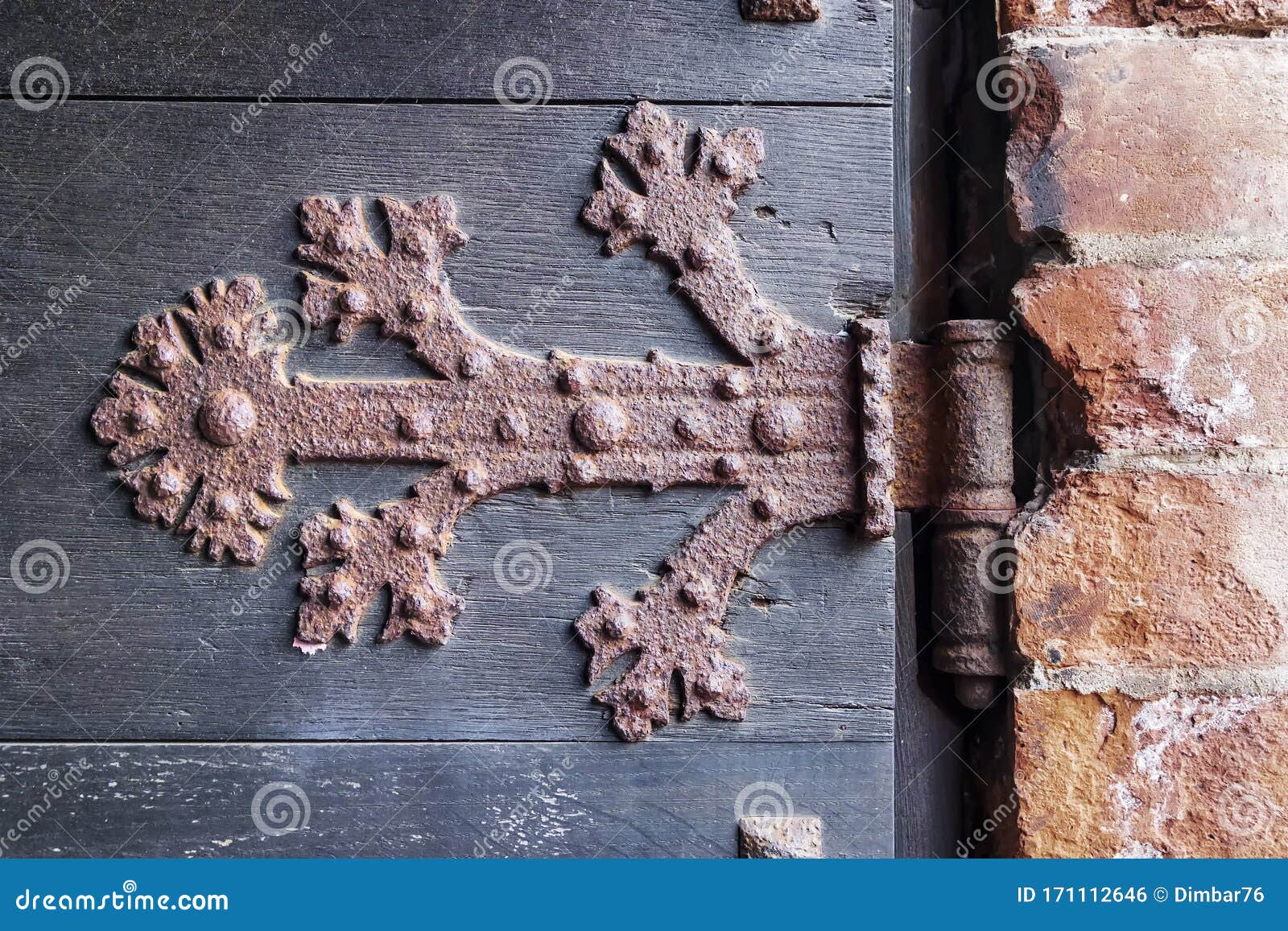 Rusty Hinge of an Old Wooden Door Stock Photo - Image of house, farms ...