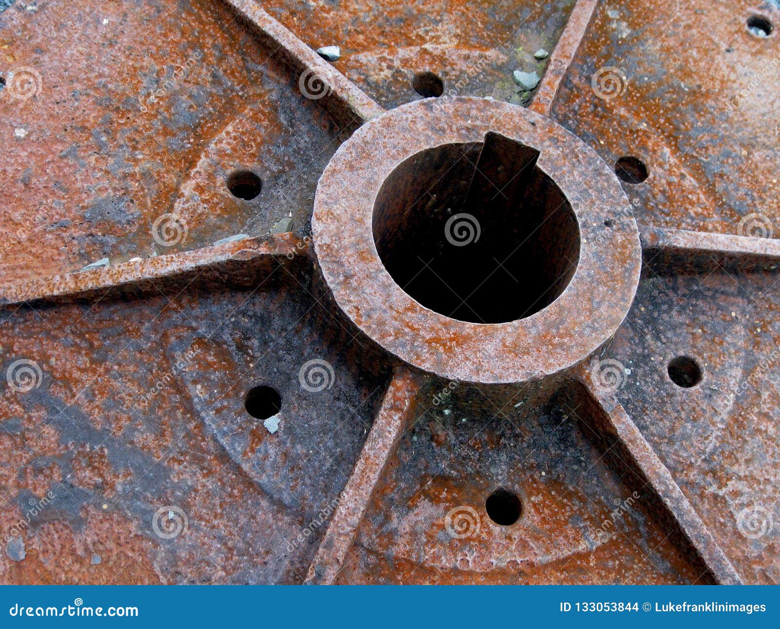 Rusty Hub of a Metal Steam Engine Wheel Stock Photo - Image of ...