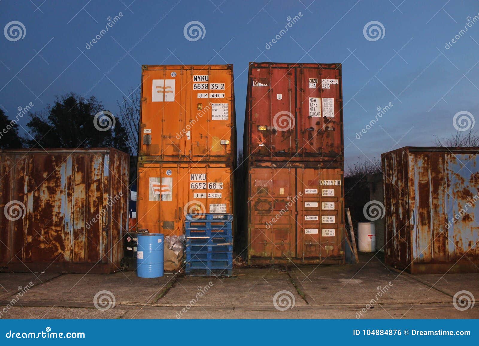 Rusty Industrial Containers Editorial Photo - Image of rusty, club ...