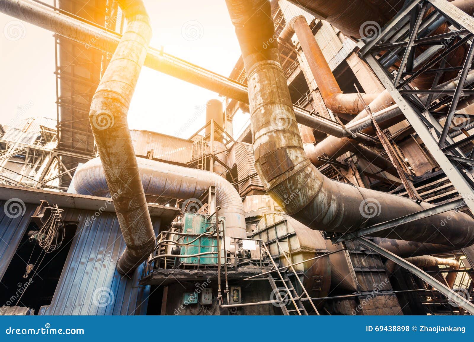 Rusty Industrial Pipelines in Steel Mills Stock Photo - Image of ...