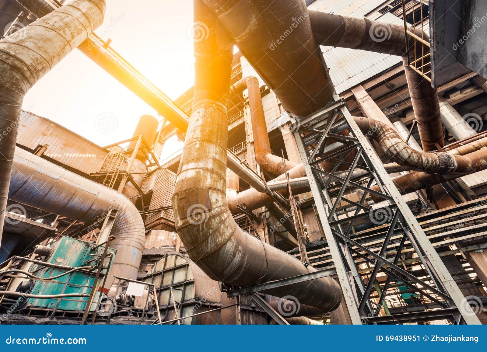 Steel Mills Molten Iron Smelting Furnace Production Line Stock Photo ...