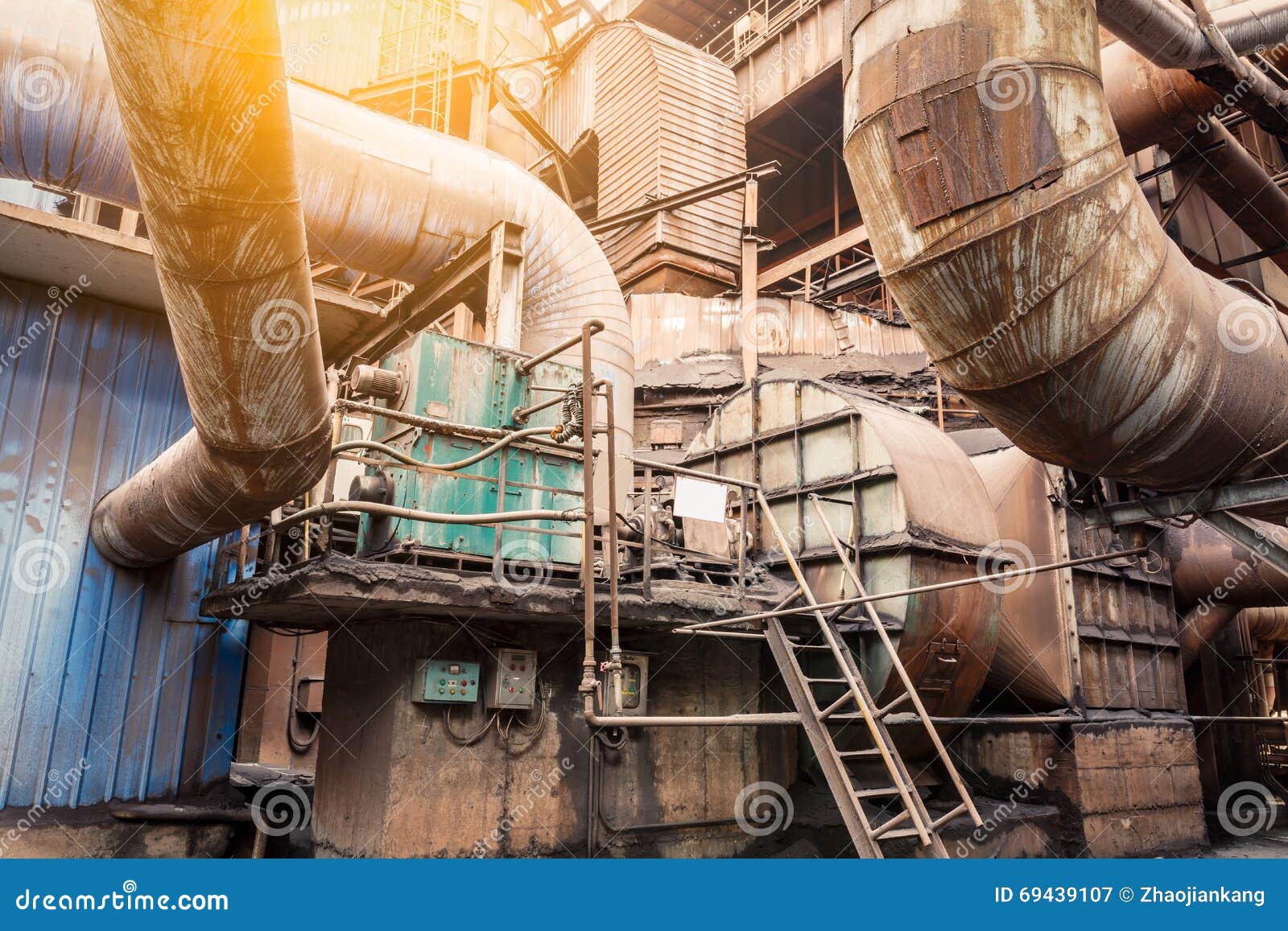 Rusty Industrial Pipelines in Steel Mills Stock Image - Image of ...