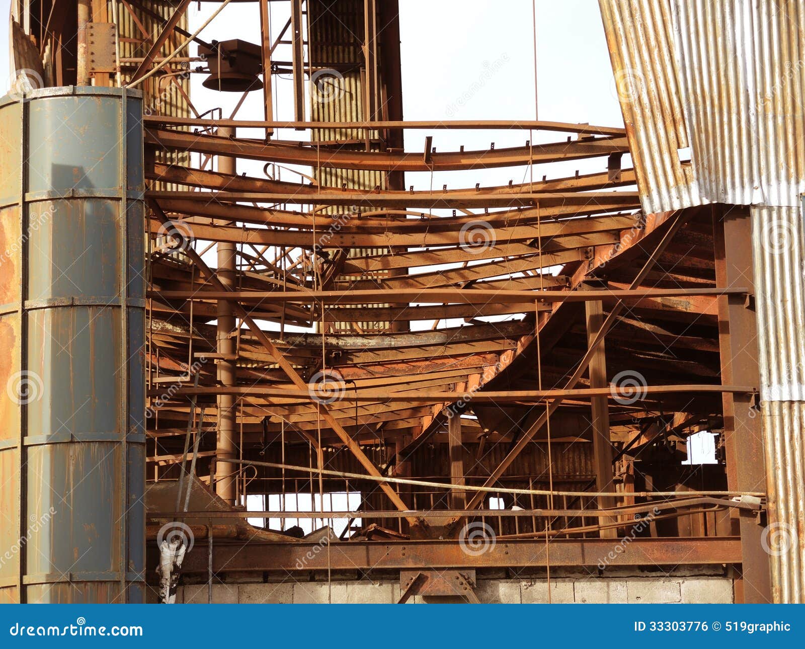 Rusty industrial ruins. stock photo. Image of america - 33303776
