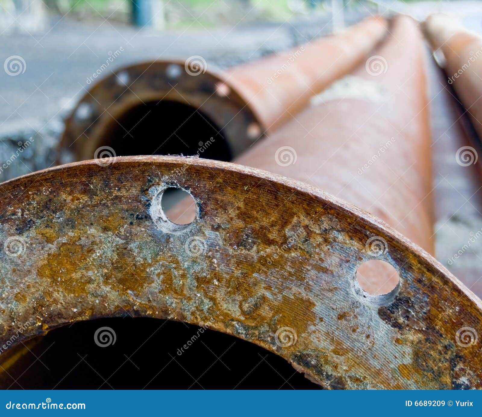 Rusty Industrial Water Pipes Stock Image - Image of parallel, round ...