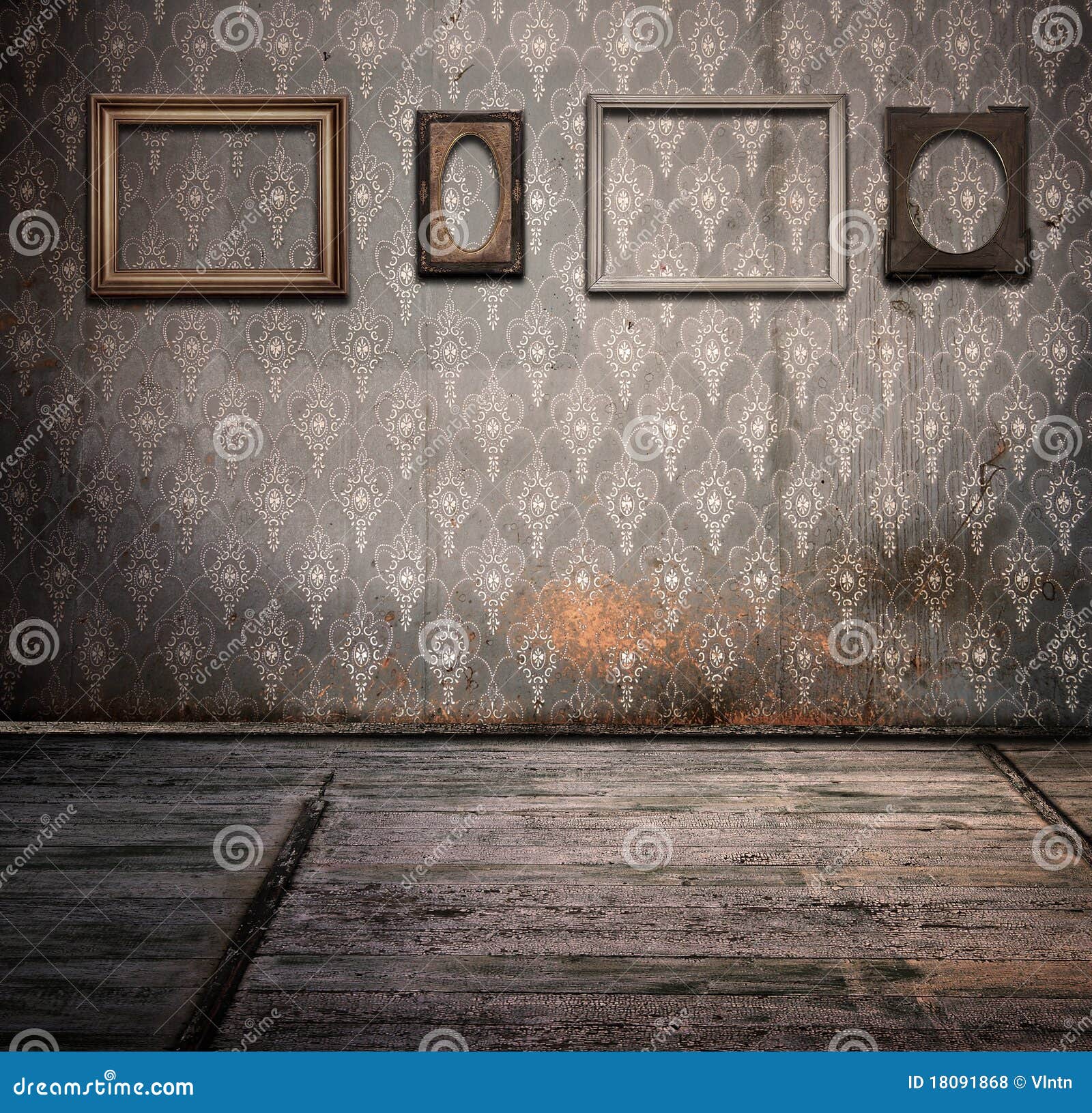 Rusty interior with frames stock photo. Image of grungy - 18091868