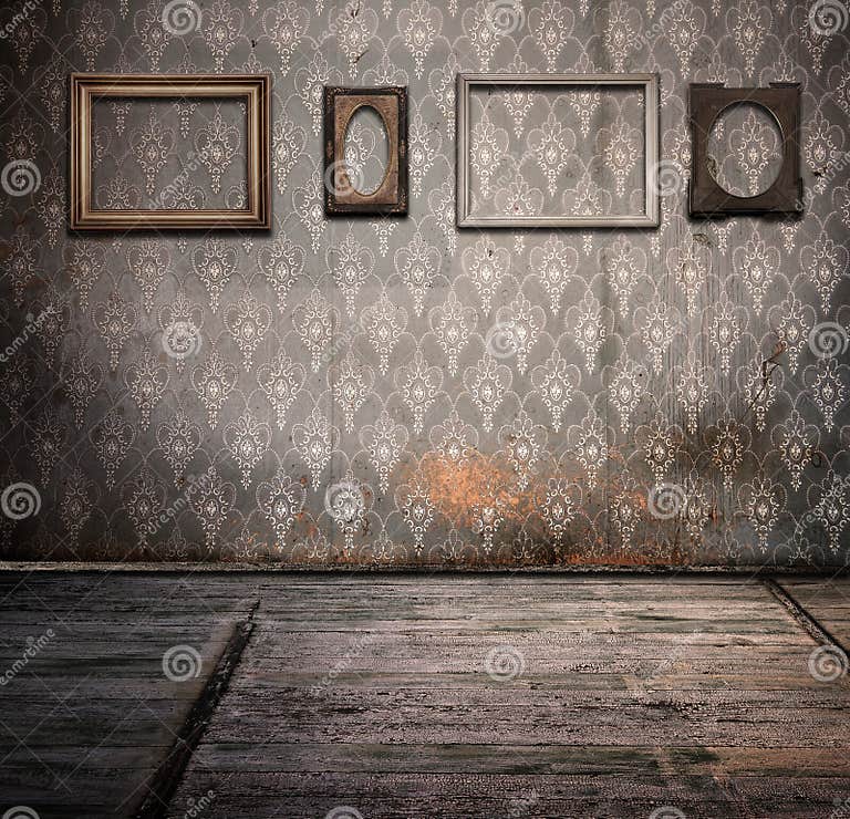 Rusty interior with frames stock photo. Image of grungy - 18091868