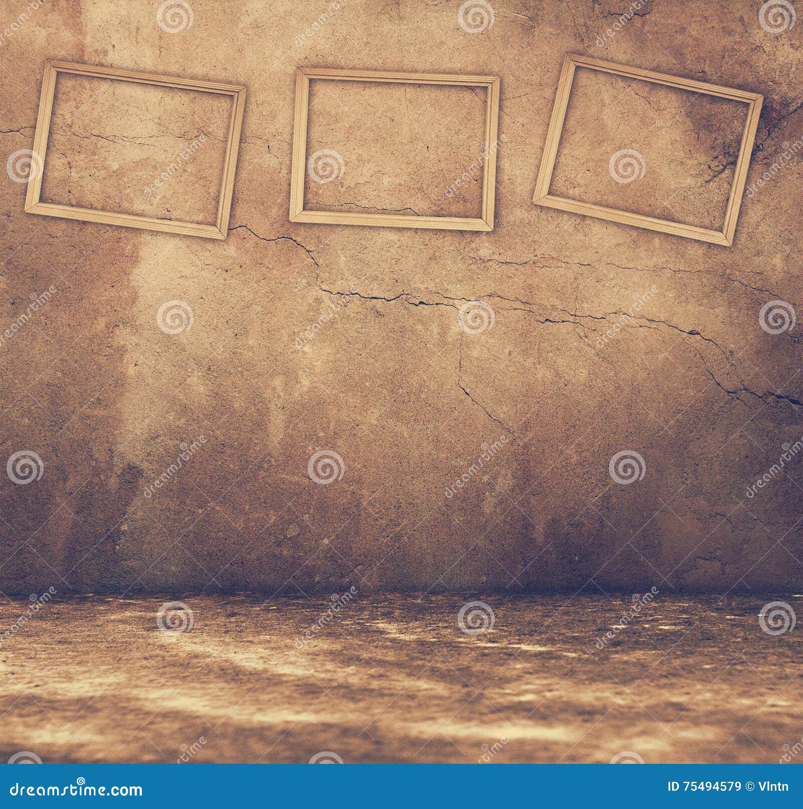 Rusty interior with frames stock image. Image of effect - 75494579