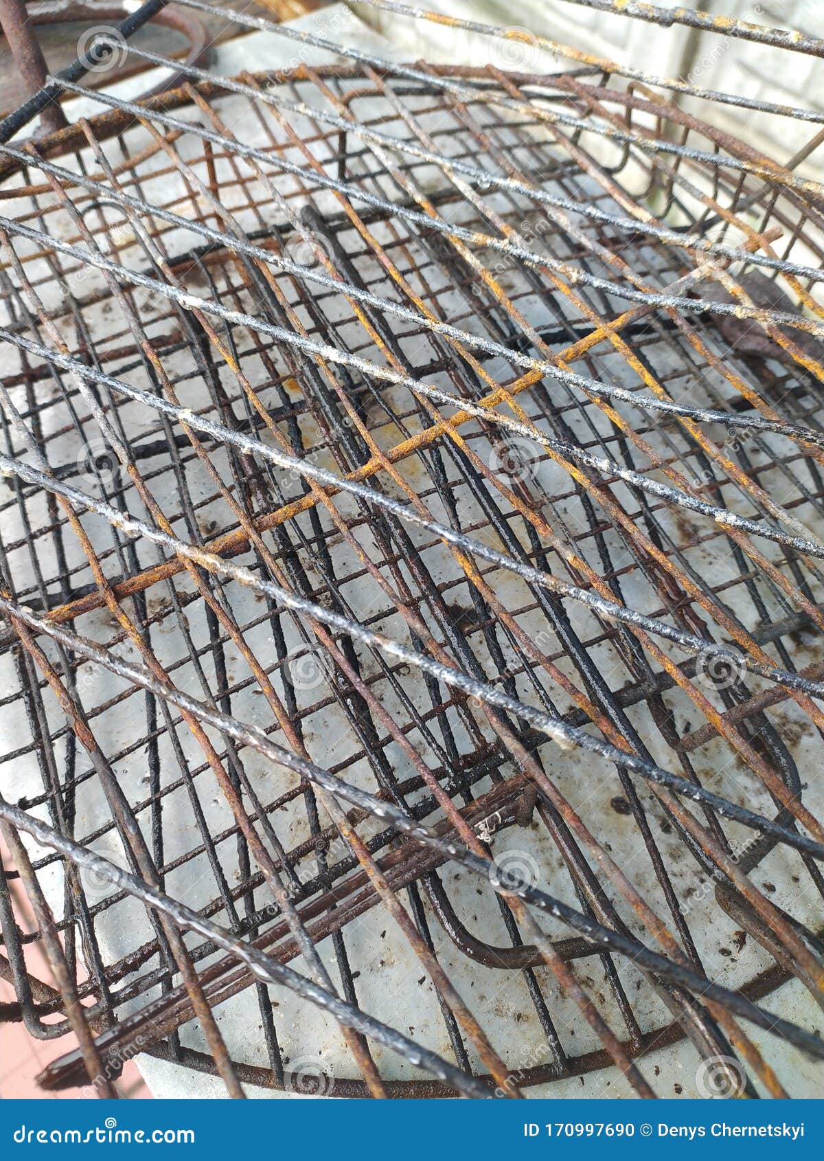 Rusty iron bars close up stock photo. Image of roof - 170997690