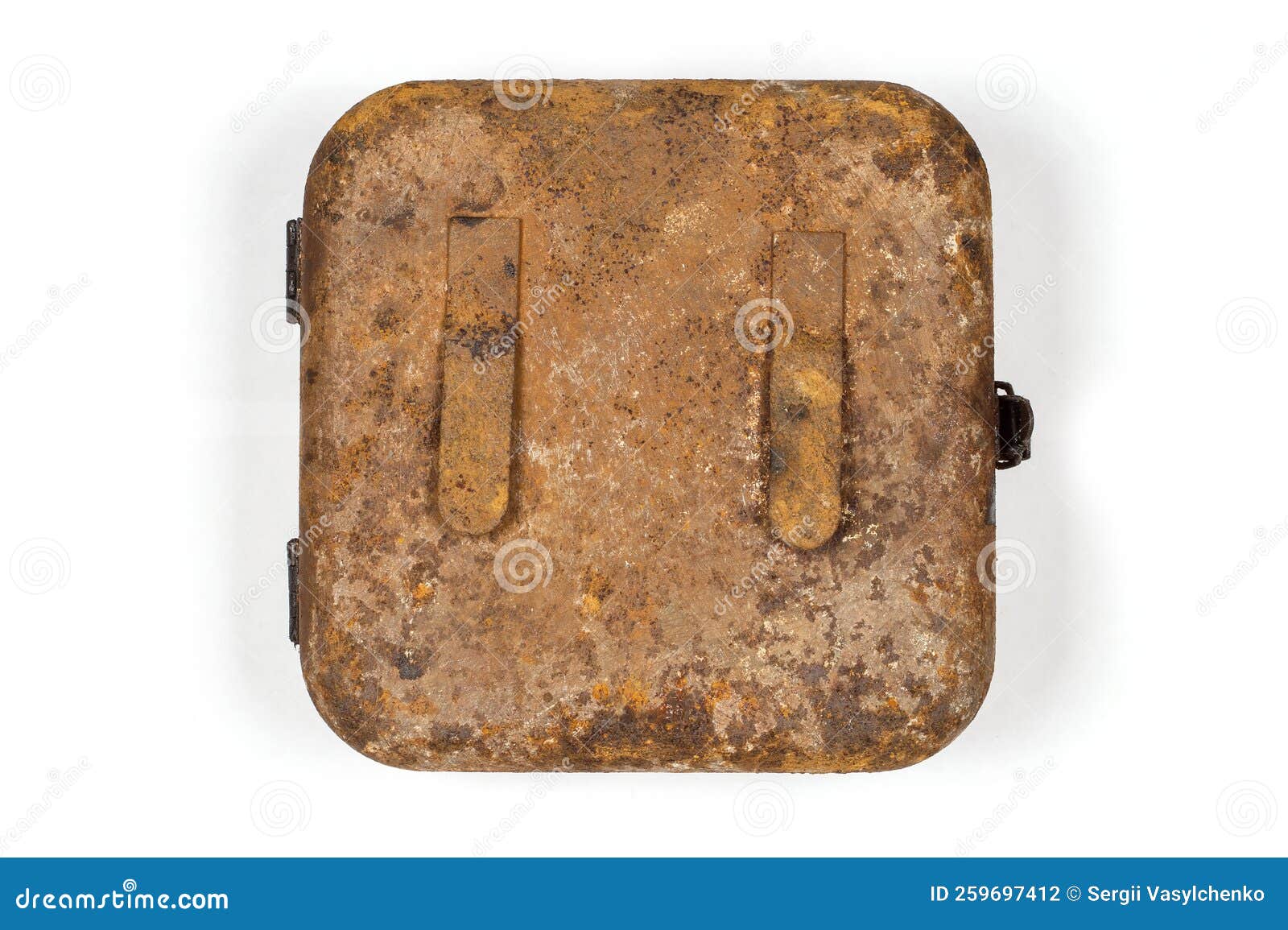 Rusty Iron Box on a White Background. Stock Photo - Image of metal ...