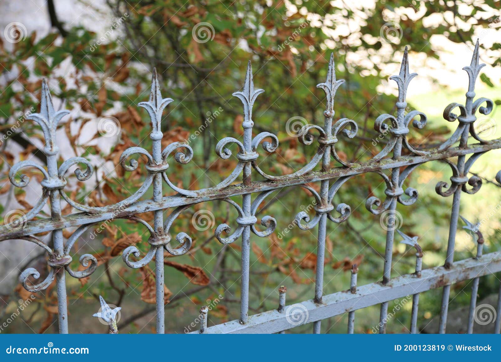 Rusty Iron Fence with Sharp Ends Stock Image - Image of exterior, sharp ...