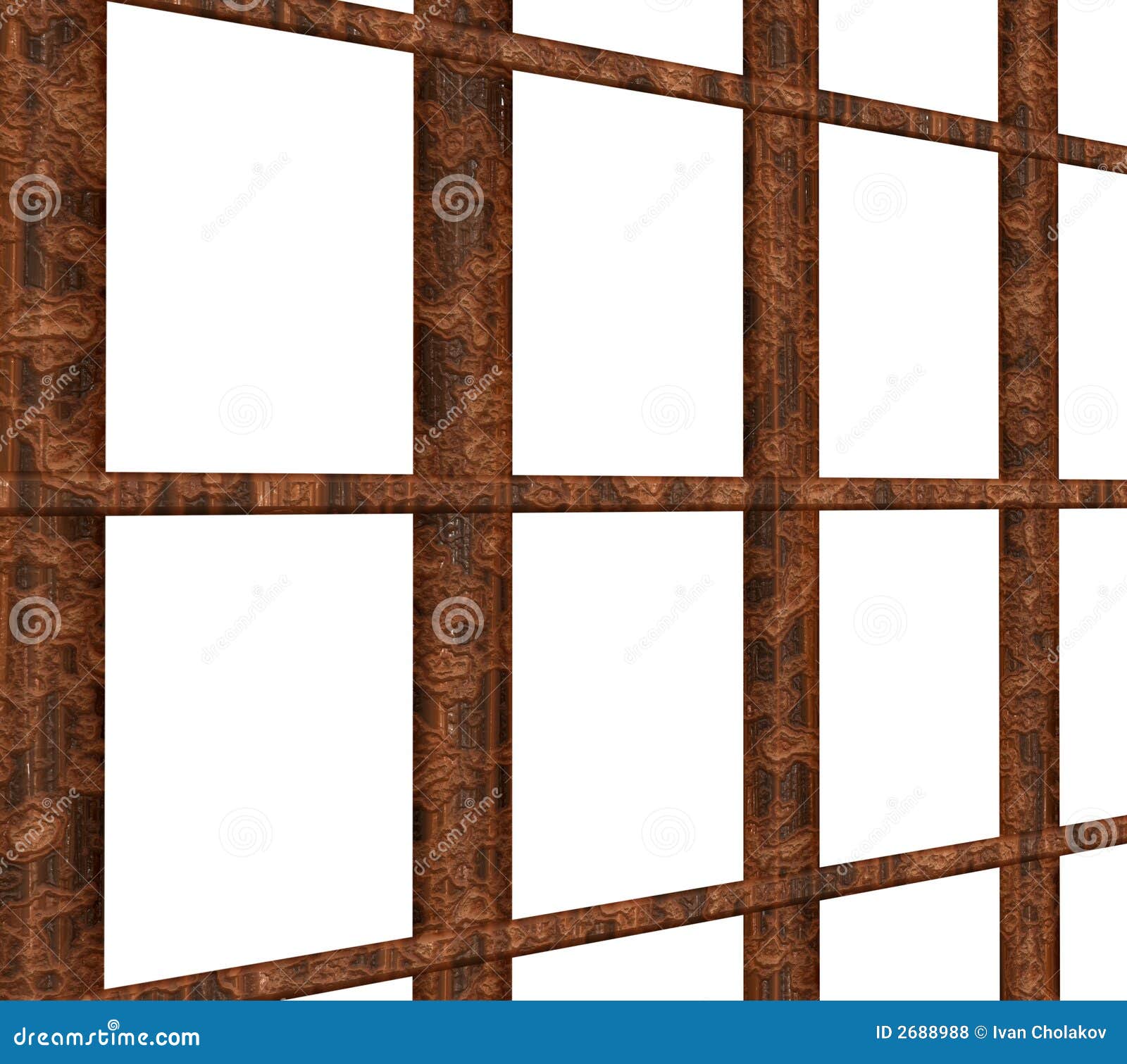 Rusty iron frame stock illustration. Illustration of caged - 2688988