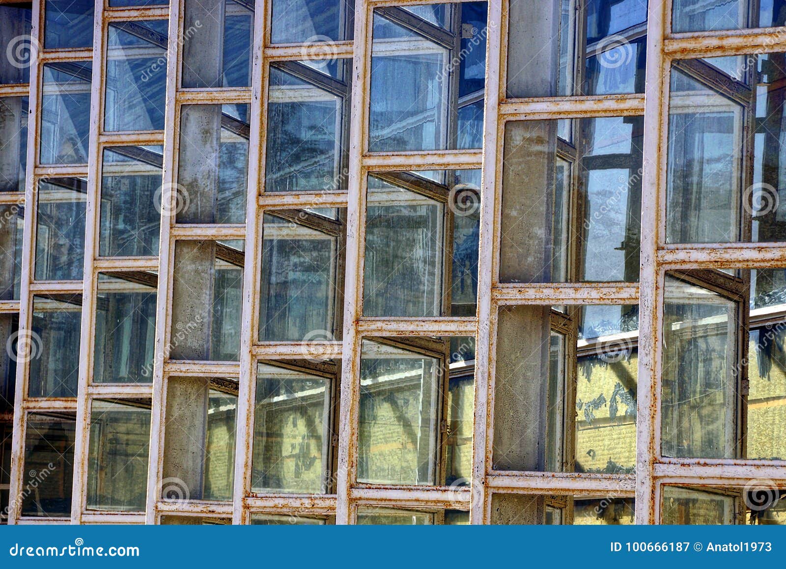 Texture from Windows with Rusty Frames Stock Image - Image of rusty ...