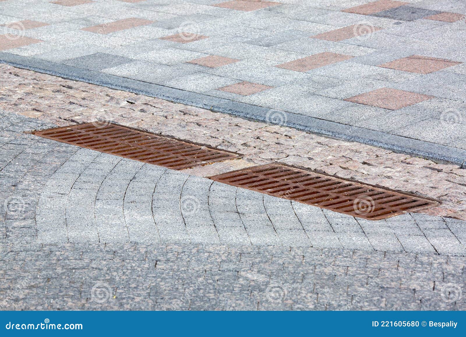 2 Rusty Iron Hatch Rectangular Grating of the Drainage System on the ...