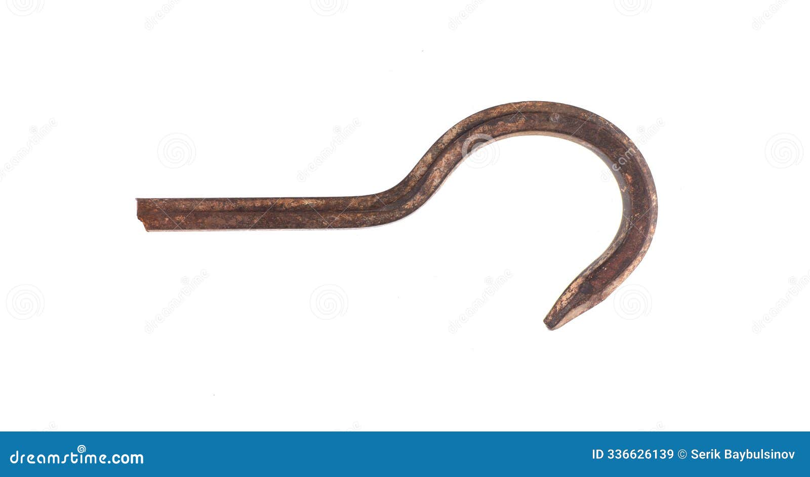 Rusty Iron Hook Isolated on White Stock Image - Image of metallic ...