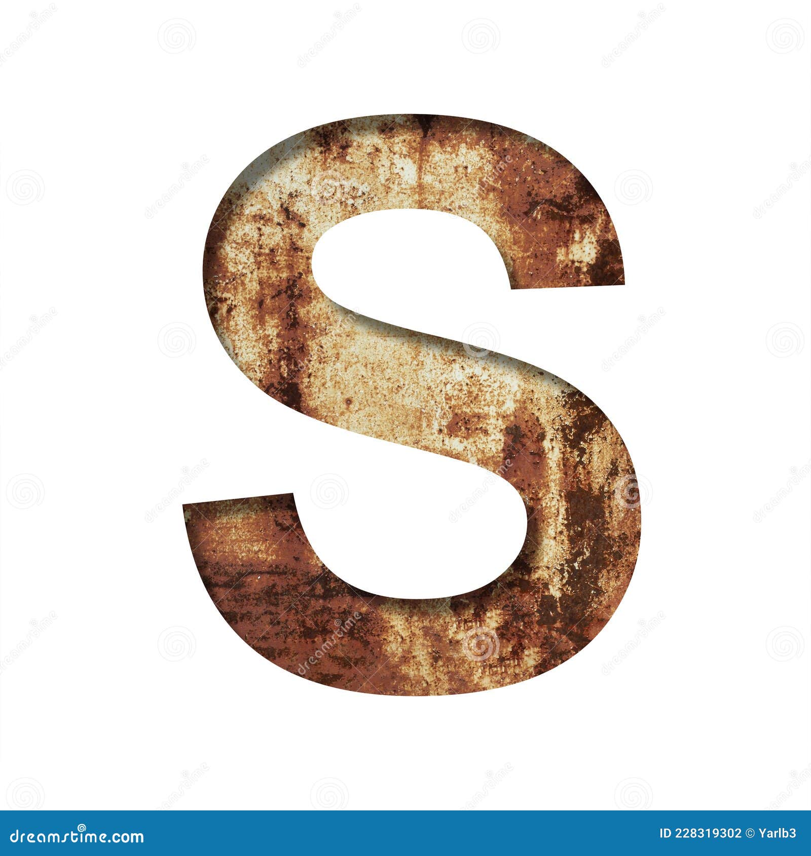 Rusty Iron Letters. the Letter S Cut Out of Paper on the Background of ...