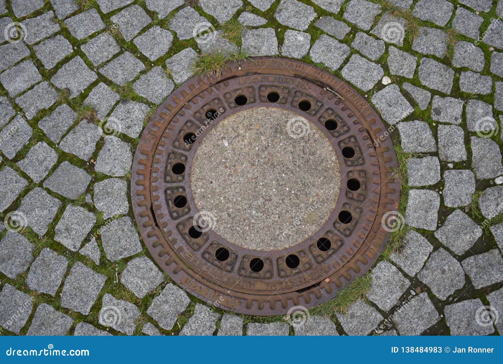 Rusty Iron Manhole Cover Royalty-Free Stock Photo | CartoonDealer.com ...