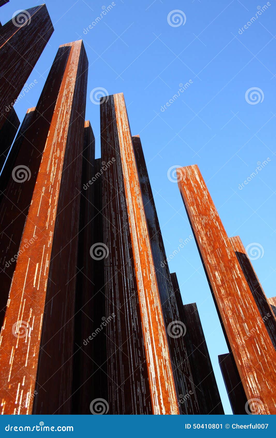Rusty iron pillars stock image. Image of brown, monument - 50410801