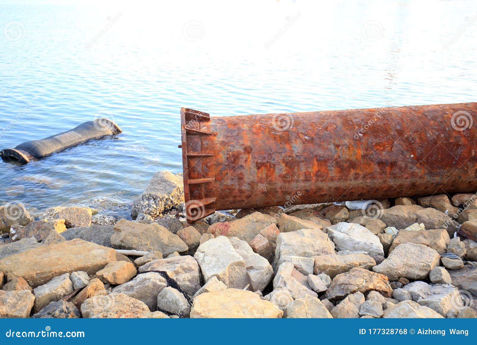 The rusty iron pipe stock photo. Image of construction - 177328768
