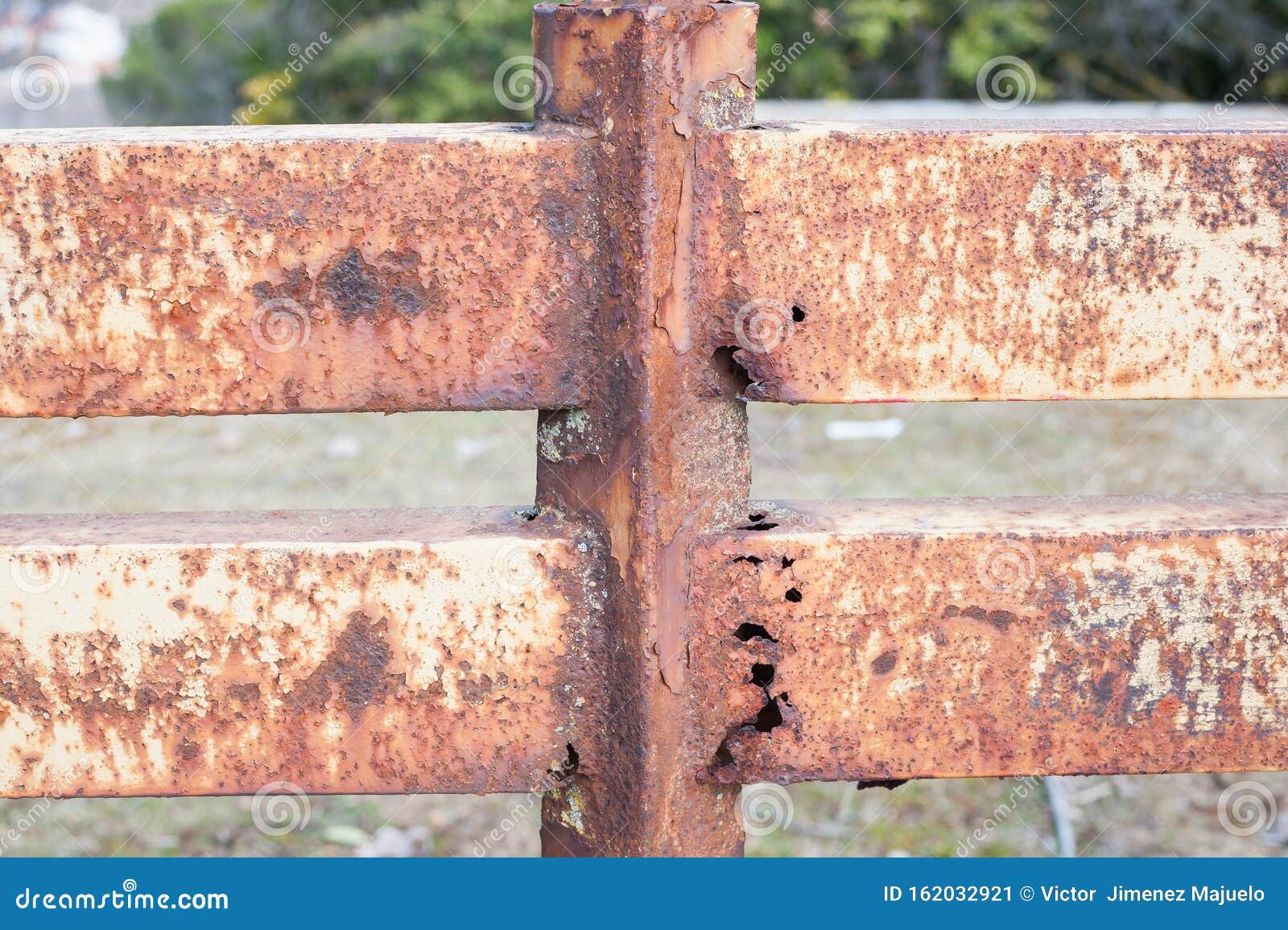 Rusty Iron Railing stock image. Image of fence, paint - 162032921