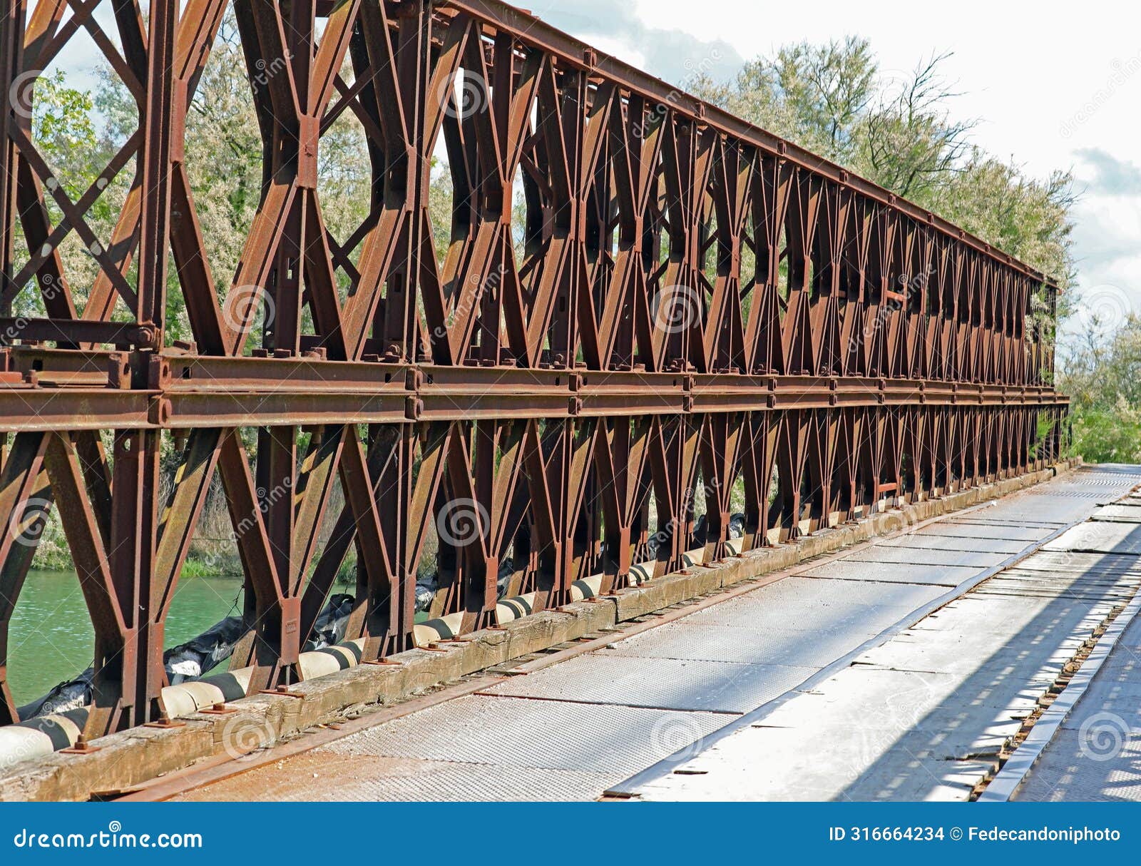 Iron Railing on a High Bridge Preventing Falls into the River Stock ...