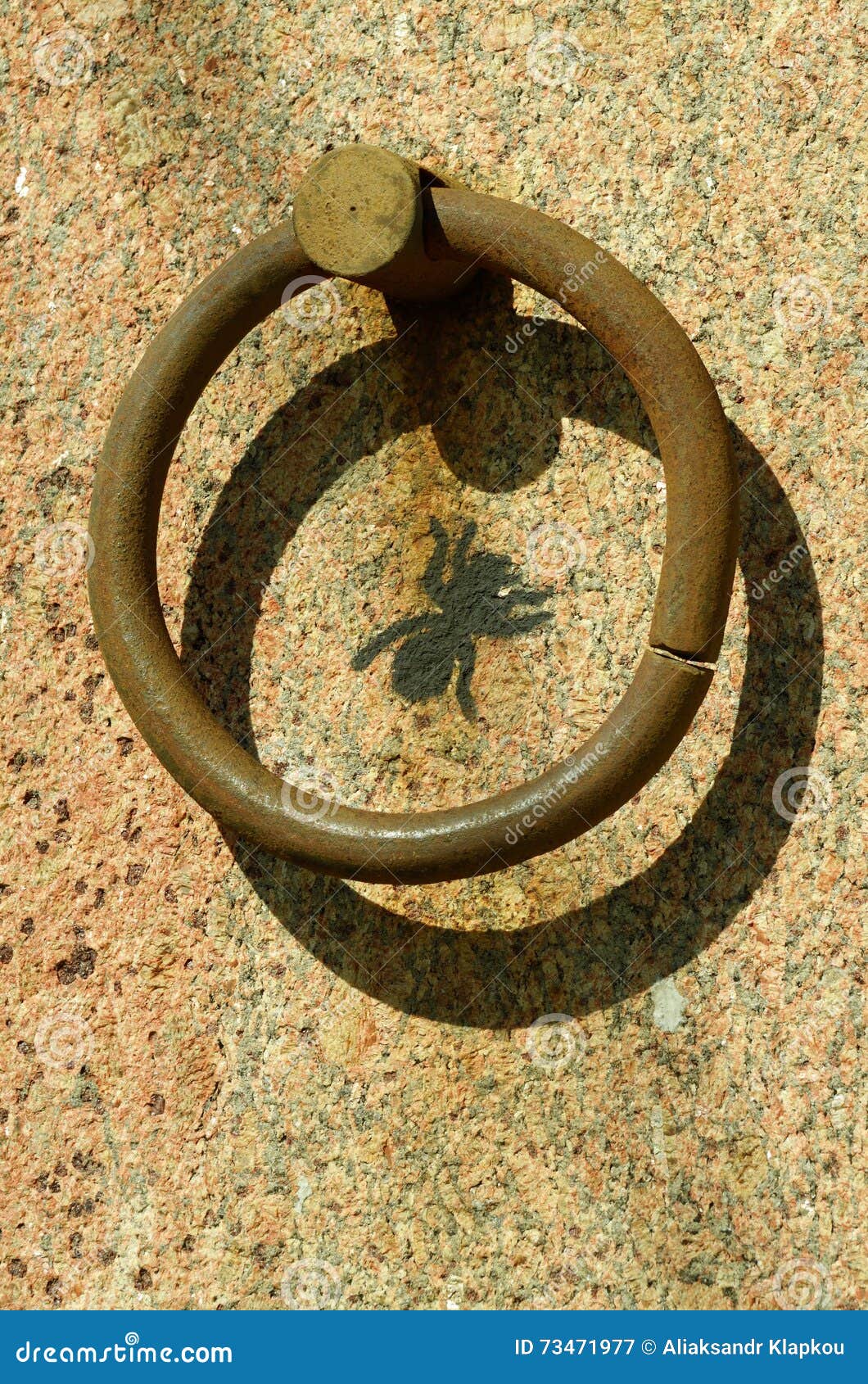 A rusty iron ring. stock image. Image of pillar, ring - 73471977