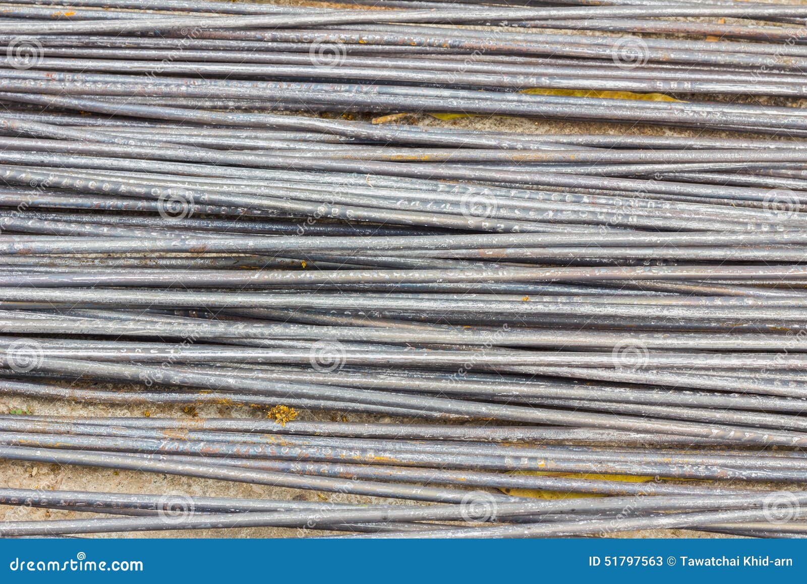 Rusty Iron Rod on the Ground for Construction Stock Image - Image of ...
