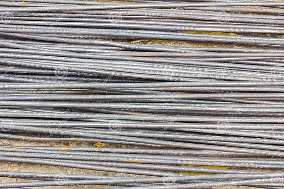 Rusty Iron Rod on the Ground for Construction Stock Image - Image of ...