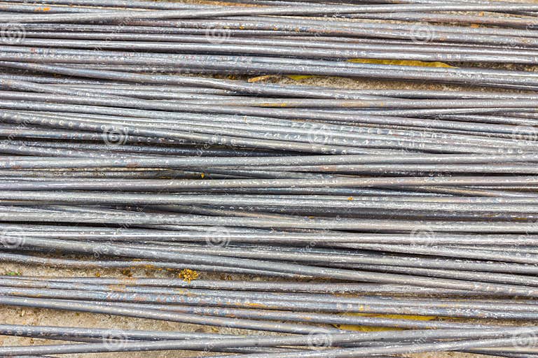 Rusty Iron Rod on the Ground for Construction Stock Image - Image of ...