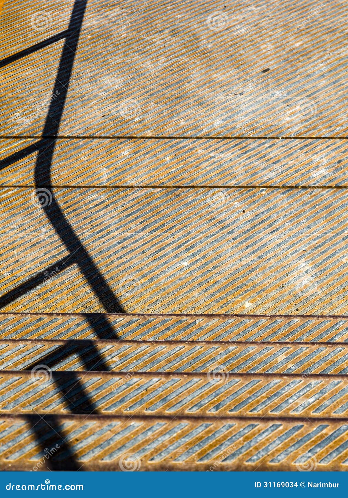 Rusty Iron Stages with Texture and Shadow of Handrail Stock Photo ...