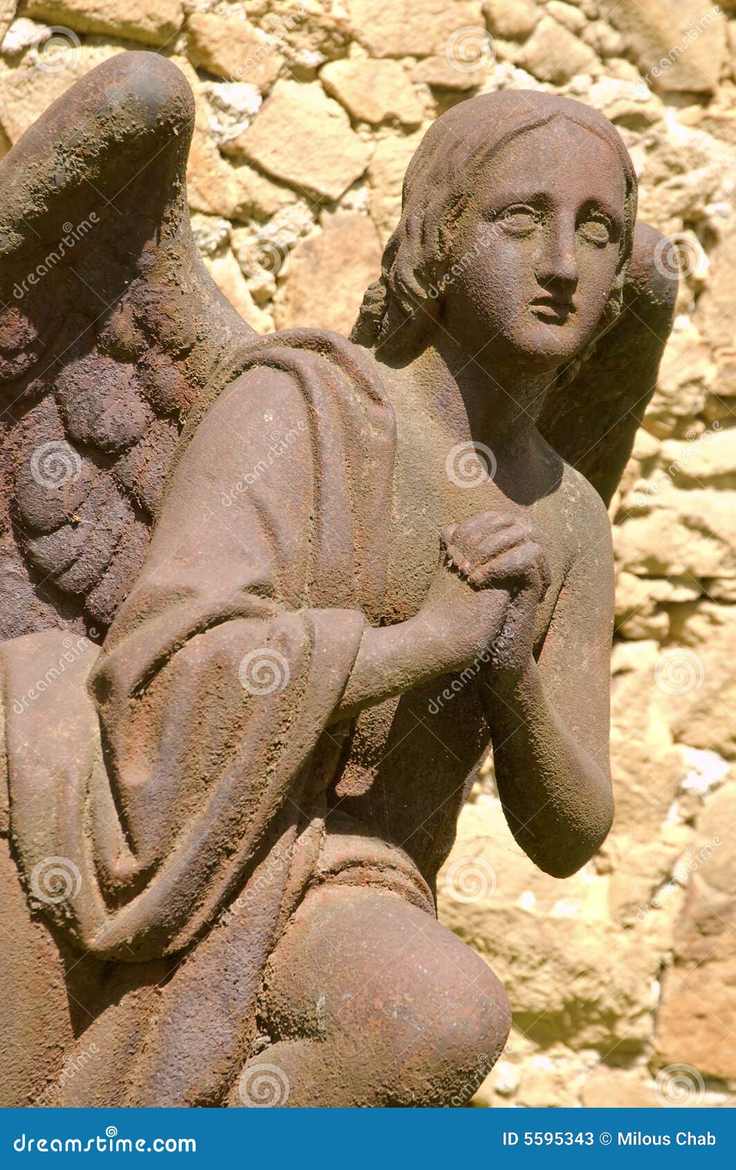 Rusty iron statue of angel stock image. Image of graveyard - 5595343