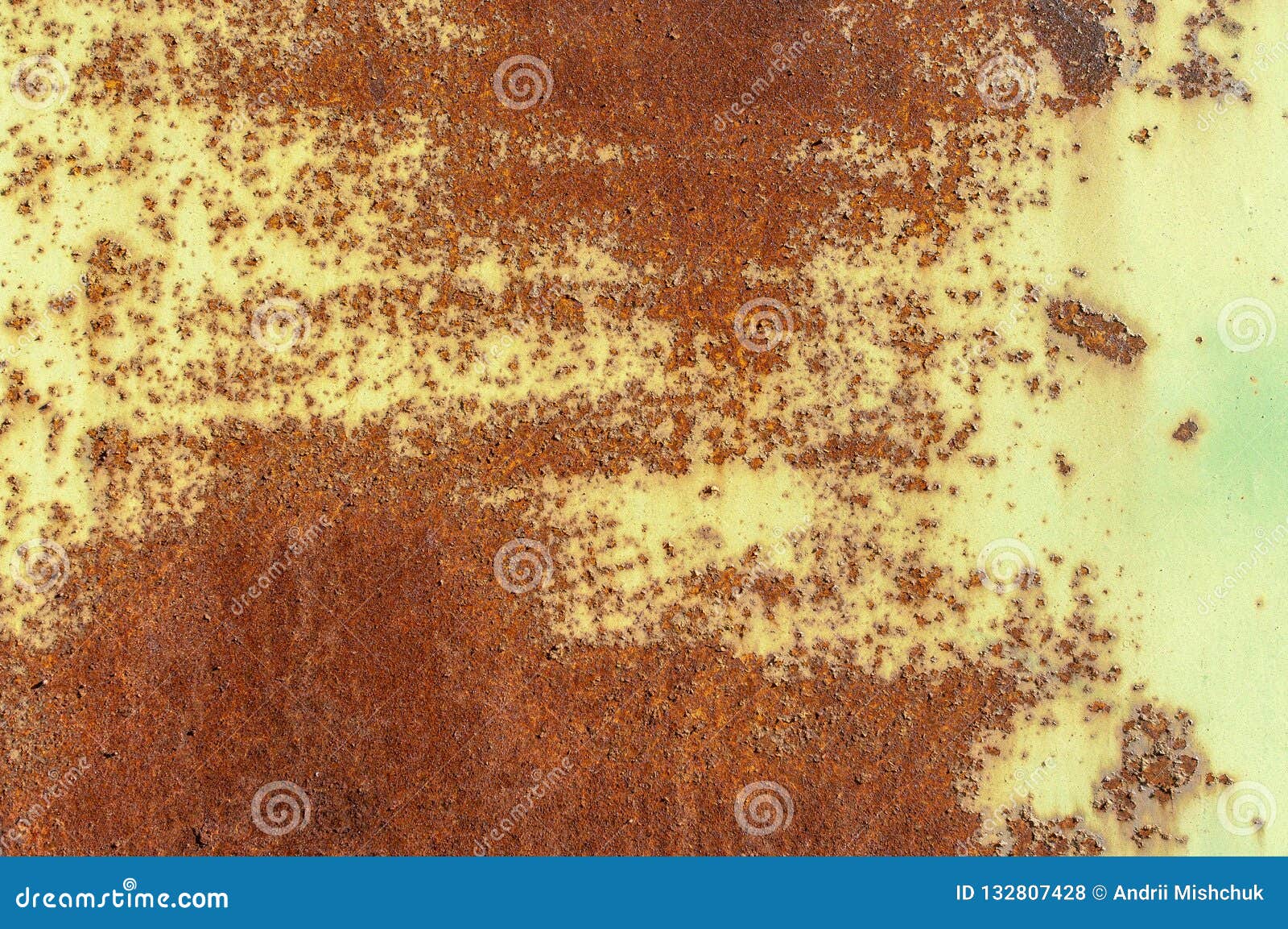 Rusty Iron Surface with Green Paint Remaining Stock Photo - Image of ...