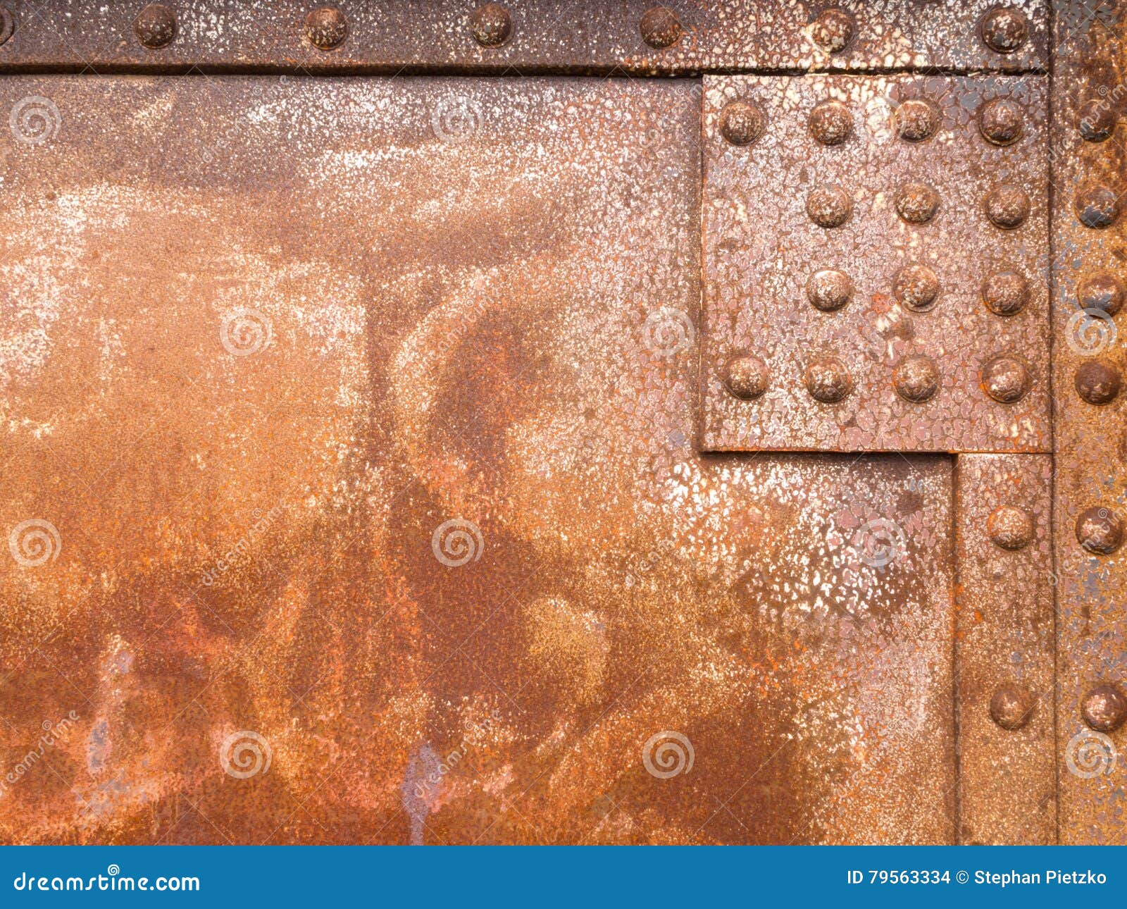 Rusty Iron Surface Steel Rivets Texture Pattern Stock Photo - Image of ...